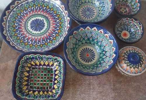 Посуда из Узбекистана Риштанская керамика