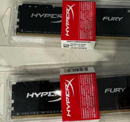 Оперативная память HyperX Fury 16 гб DDR4 3200 мгц