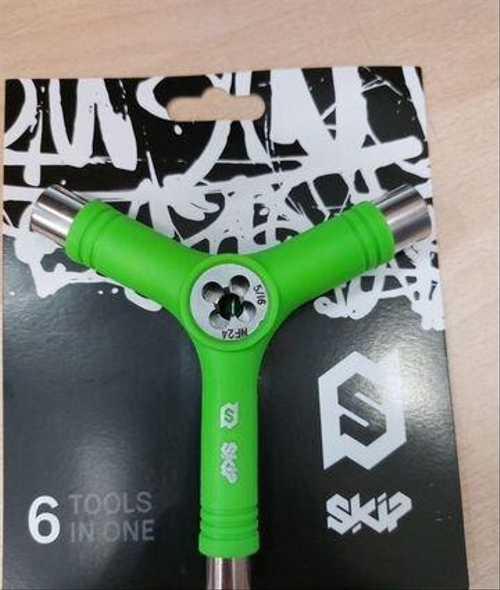 Ключ для скейтборда skip Y-Tool зеленый