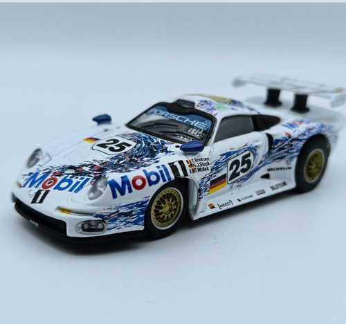 1:43 Масштабная модель porsche 911 Gt1 3.2l Turbo Team Porsche Ag Mobil1 №25 2nd 24h Le Mans (1996)