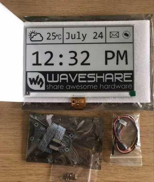 Дисплей e-ink waveshare 7” 640x384