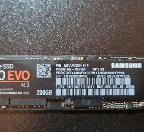 Samsung SSD M2 960 EVO 250gb