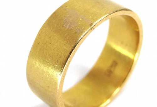 Широкое обручальное золотое кольцо 750 пробы
