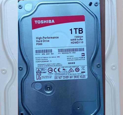 Жесткий диск Toshiba 1тб