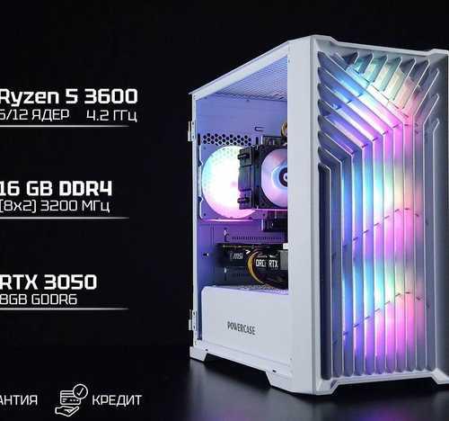 Игровой пк Ryzen 3600, RTX 3050, DDR4, NVMe