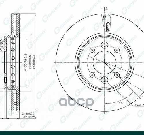 Диск тормозной g-brake gr-21596 G-brake RN2168