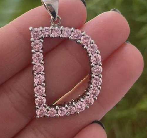Серебрянная подвеска буква D
