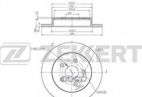 Диск торм. зад. Lexus ES 200/250/300H/350 18