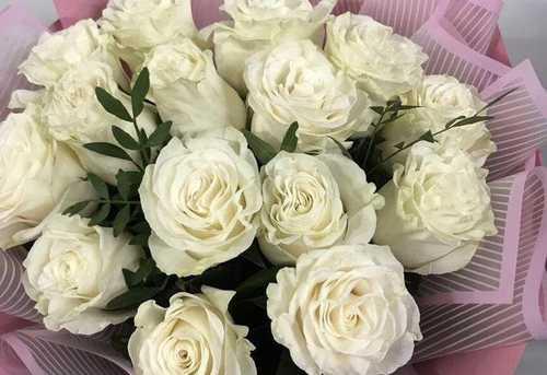 Букет из белых роз эквадор