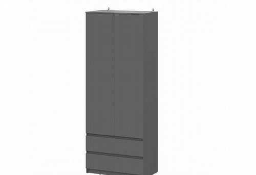Шкаф 2-створчатый Денвер 0,8м графит серый