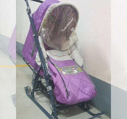 Детские санки коляска для двойни