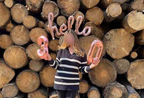Шарик фольгированный hello 30 Свеча цифра 3 и 0