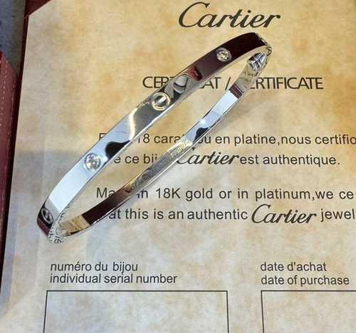 Золотой браслет Cartier Love 750п. с бриллиантами