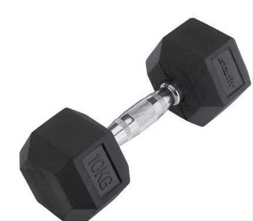 Гантель обрезиненная DB-301 10 кг, черная Starfit