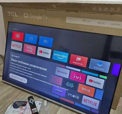 Телевизор TCL 43P737 4K Ultra HD,смарт тв,GoogleTV