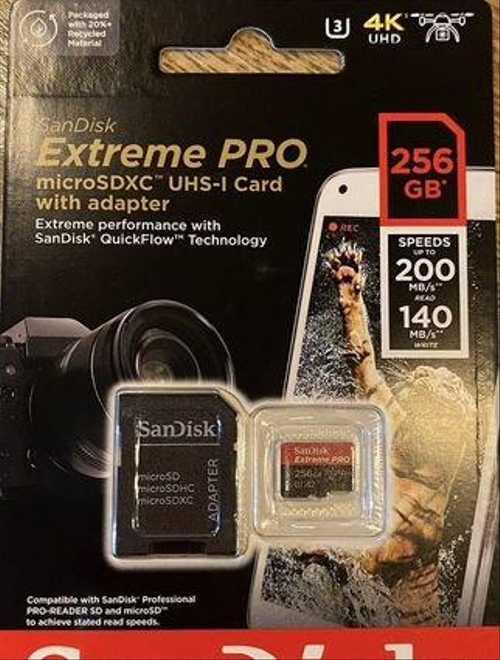 Sandisk extreme pro 256gb 200 mb/s