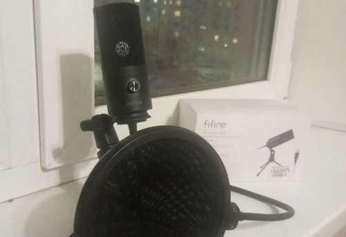 Микрофон fifine K669B с поп фильтром