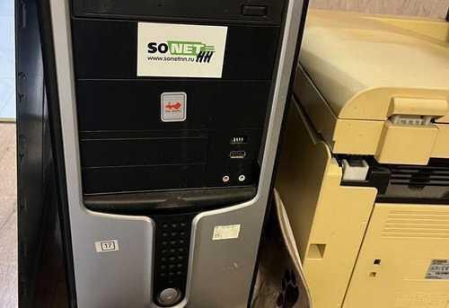 Компьютер системный блок и принтер