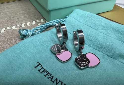 Tiffany серьги с сердцами