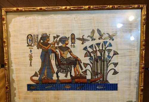 Картина папирус из Египта в рамке 69*51