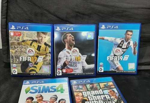 FIFA 17,18,19; sims 4; GTA 5 на PS4