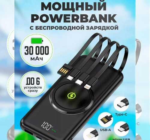 Внешний беспроводной аккумулятор. (Power bank smar