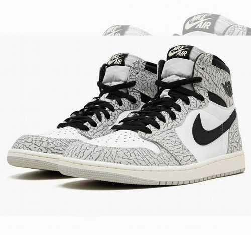 Air Jordan 1 Retro High OG White Cement оригинал