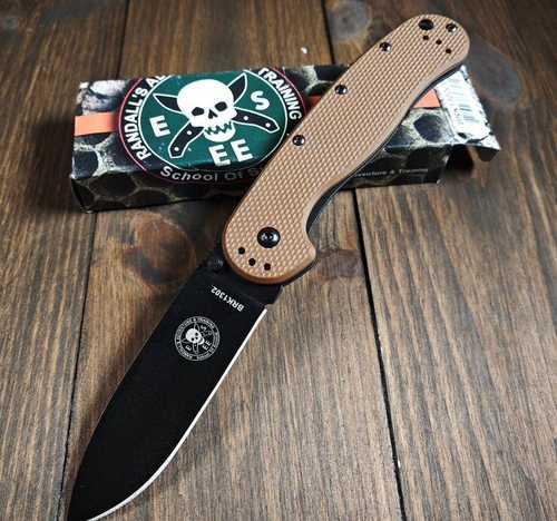 Нож esee Avispa D2 Black, Coyote Brown GFN