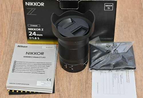Объектив Nikon nikkor Z 24mm f/1.8 S