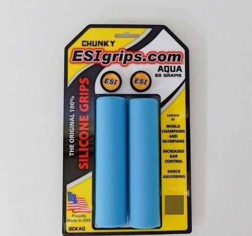 Грипсы ESI Chunky, 130 мм, силикон, Aqua