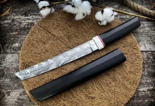 Японский нож из стали х12мф в деревянном чехле