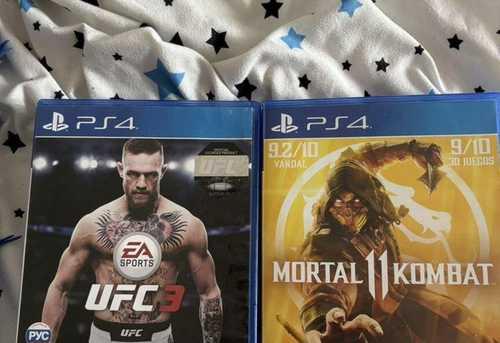 Игры для приставок ps4 mortal kombat 11 и ufc 3