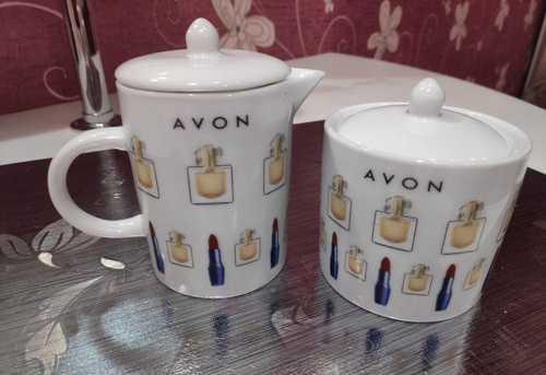 Посуда Avon. Молочник и сахарница