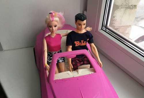 Куклы Барби и Кен в кабриолете, плюс мебель
