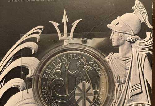 Монета "Британия" 2008 г., серебро, 2 фунта