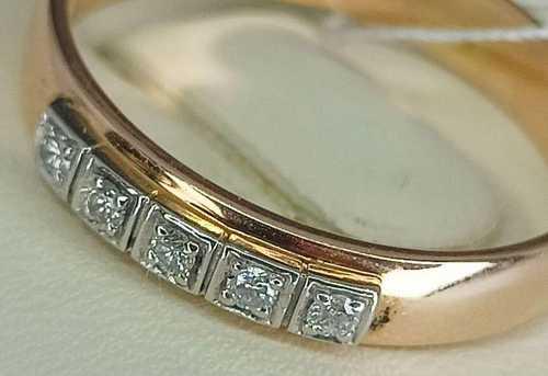 Золотое кольцо с бриллиантами 585 пробы золото мс