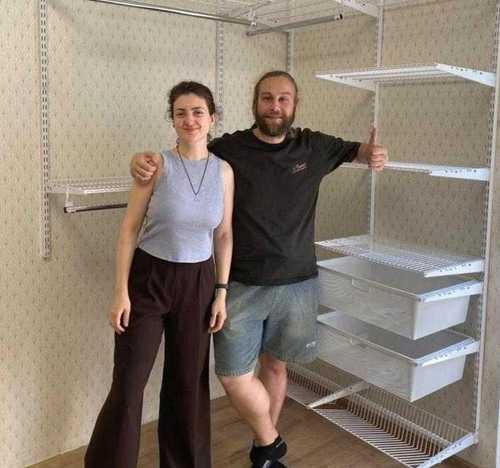 Гардеробная на заказ стильная с установкой