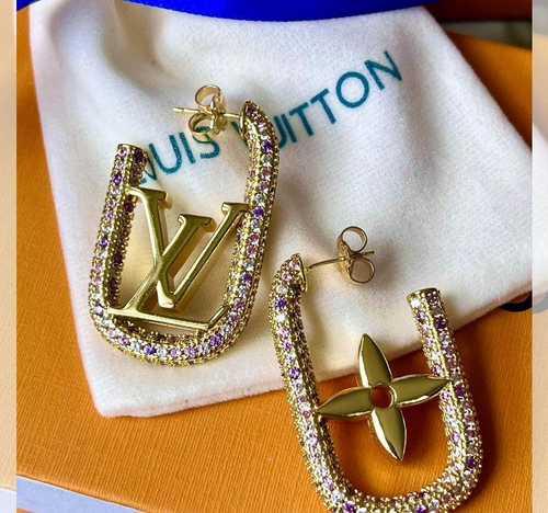 Серьги Луи Виттон My LV Chain новые premium