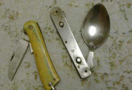 Складной нож,вилка,ложка-ситечко - СССР