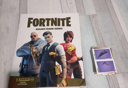 Наклейки панини fortnite golden frame series