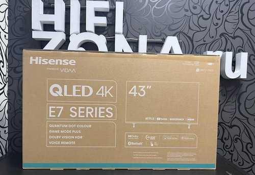 Телевизор qled 4K Hisense 43E7KQ гарантия, чек