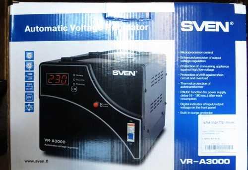 Стабилизатор sven VR-A3000 новый + провода