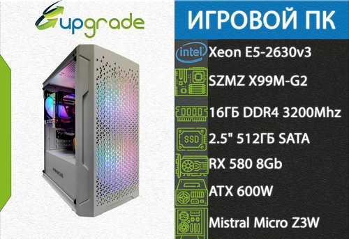 Игровой пк Xeon E5-2630v3/16Gb/SSD 512Gb/RX 580 8G