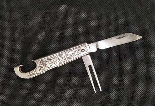 Нож СССР складной 3-х предметный нарзанник