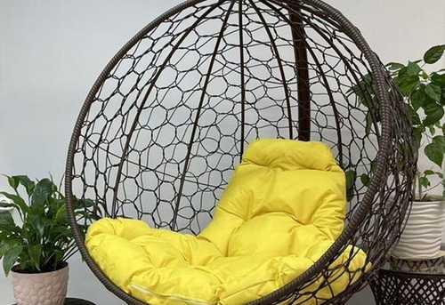 Подвесное садовое кресло кокон «Круг» с ротангом