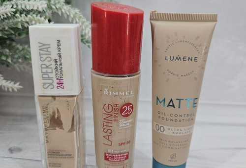 Крем тональный Rimmel, Maybelline, Lumene matte