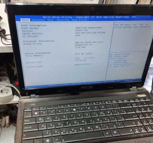 Ноутбук в разборе Asus K53