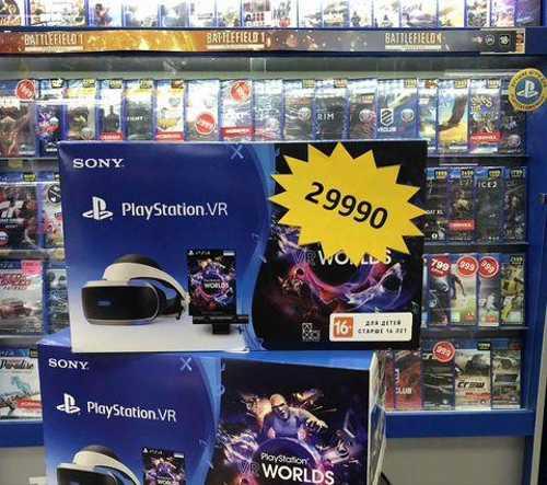 PS4: Sony PlayStation VR + камера + VR Worlds