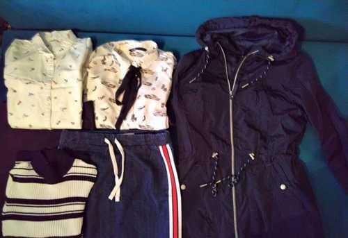 Вещи в школу (7шт) + куртка, пакетом, р-р 164