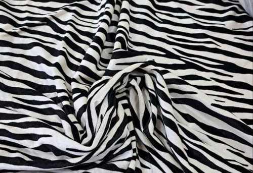 Бархат ткань зебра принт
